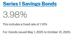 I Bond gets a new fixed rate of 1.10%, composite rate of 3.98% ...